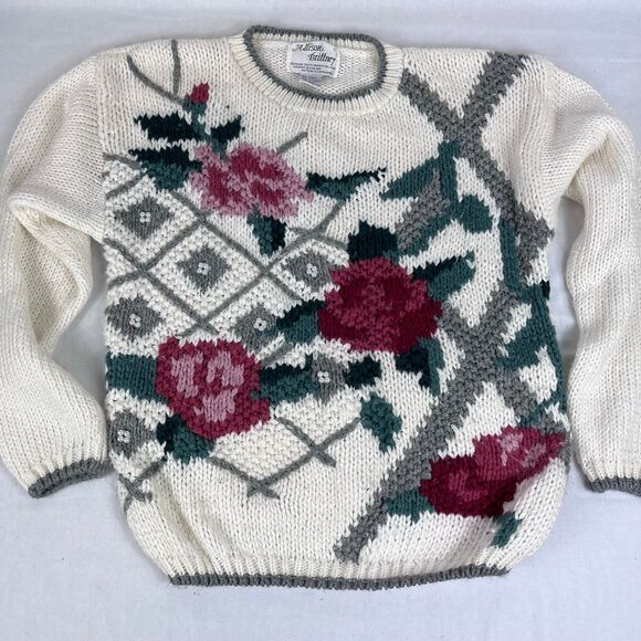 Allison Brittney | Sweaters | Vintage Allison Brittney Rose Floral ...